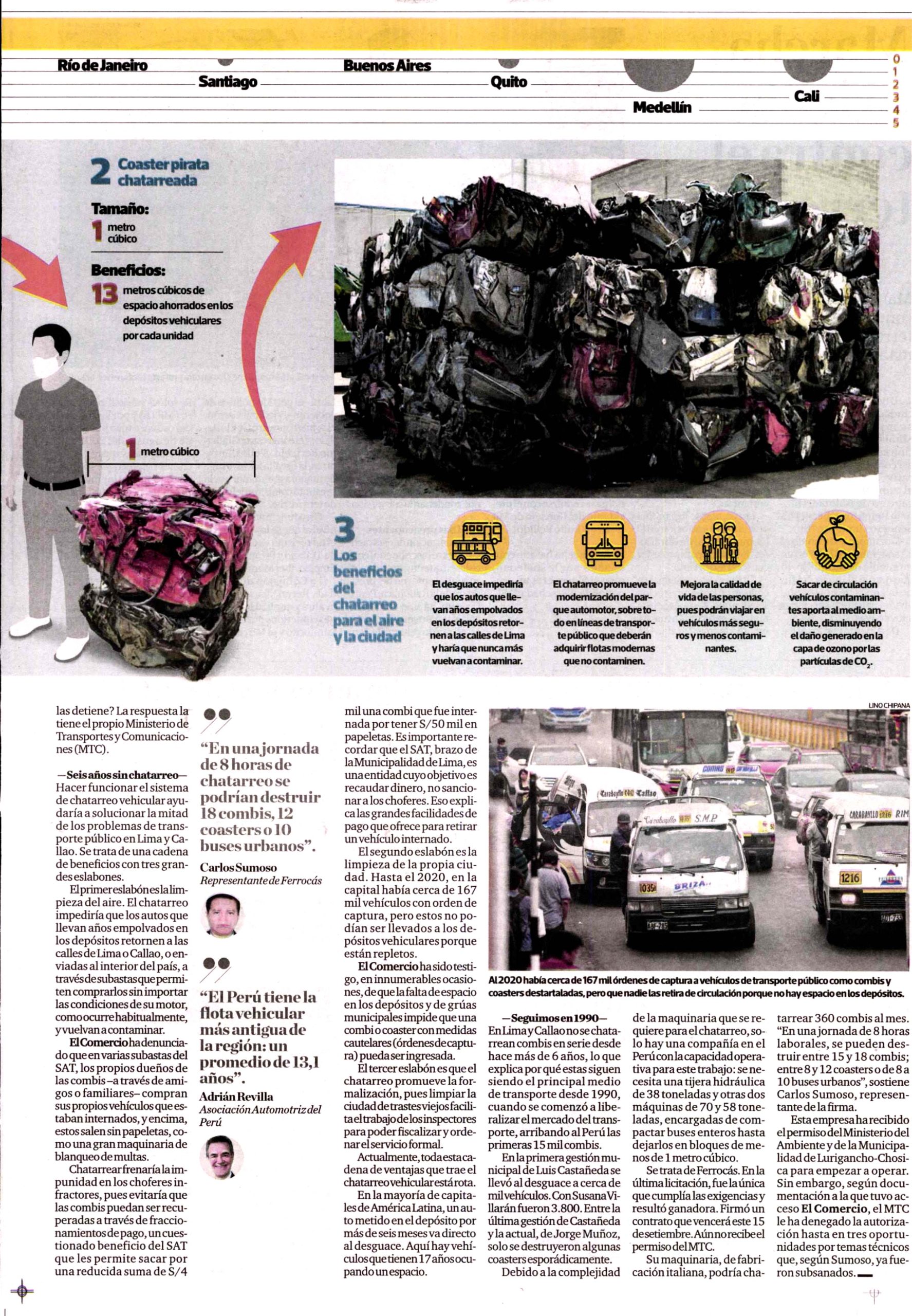 El chatarreo paralizado en Lima, la capital del smog