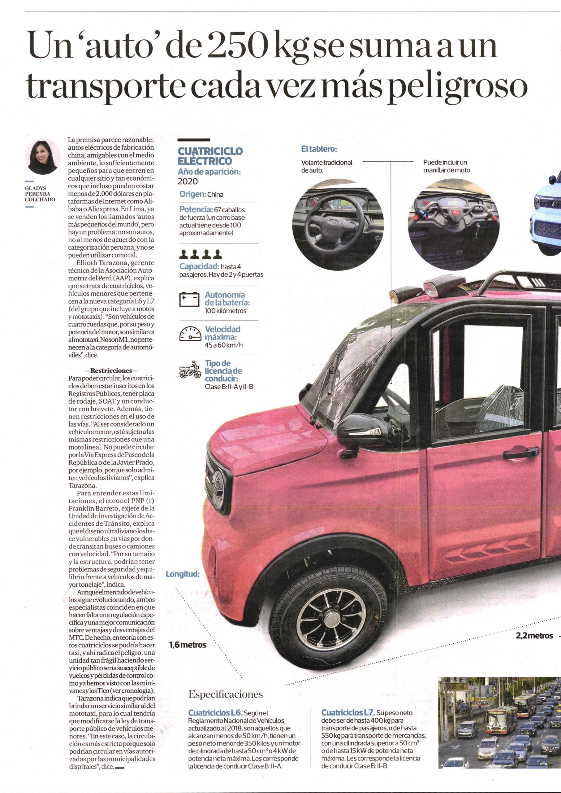Combi, Tico, minivan y ahora un “auto” de 2 metros y 200 kilos: el ...